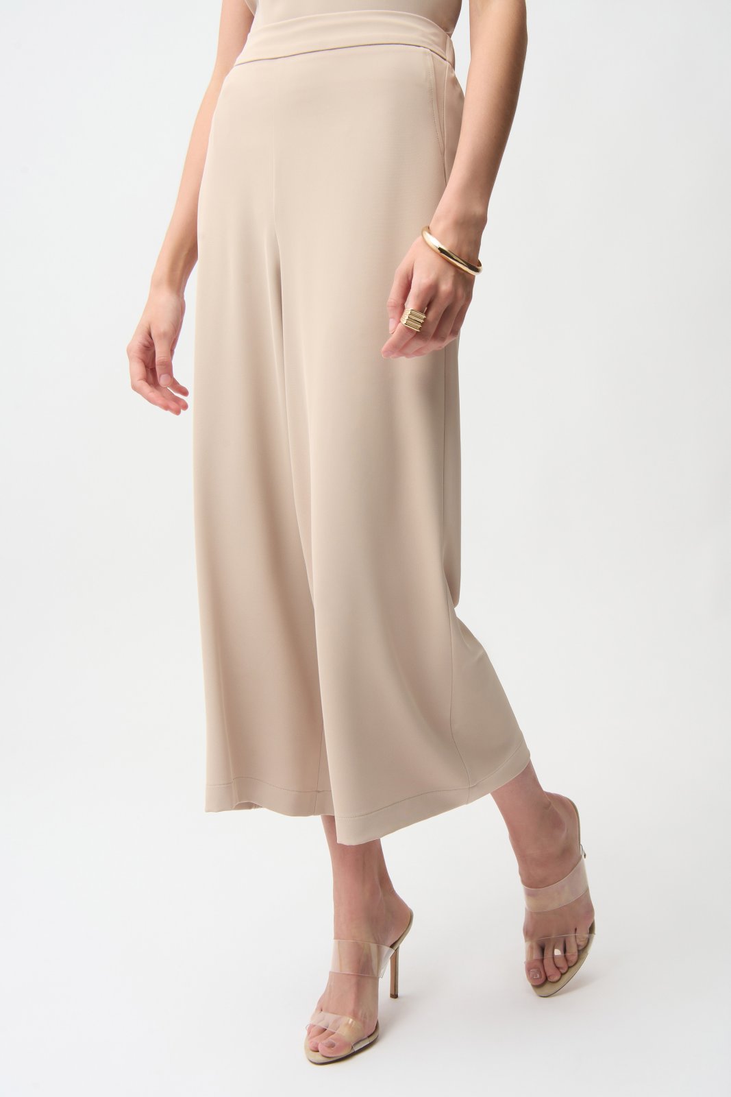 Joseph Ribkoff Woven Twill Pull-On Culotte Parchment Pants – John's ...