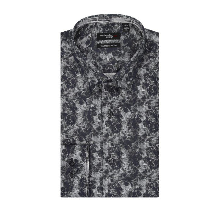 Leo Chevalier Mens Grey Red-Stretch Adjusted Fit LS Shirt – John's Stettler