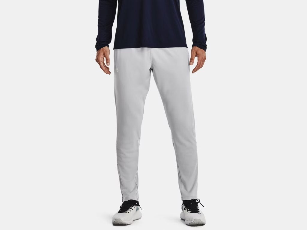 Under Armour Mens Mod Grey/White Team Knit Warmup Pant – John's Stettler